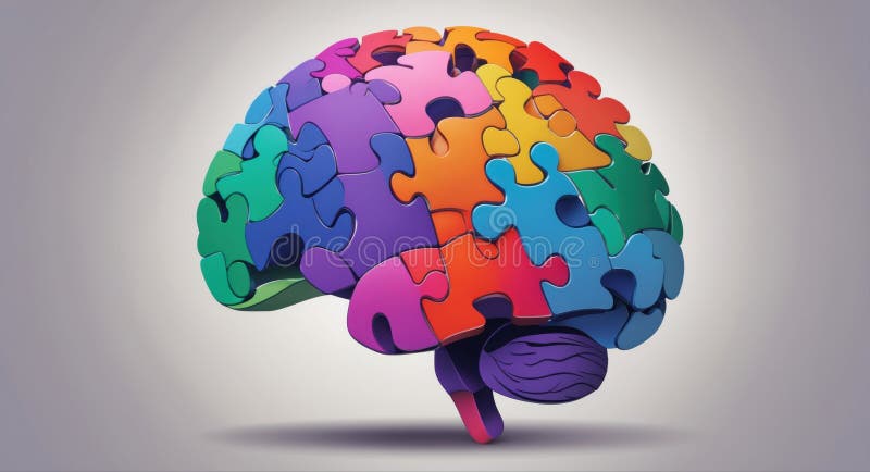 Human Brain Puzzle Pieces Symbolizing the Complexities of the Mind and ...