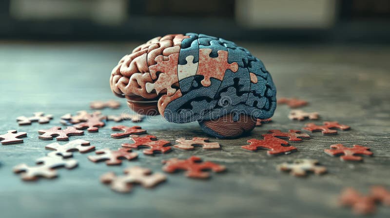 A Human Brain Puzzle Representing Memory Loss and Cognitive Decline Set ...