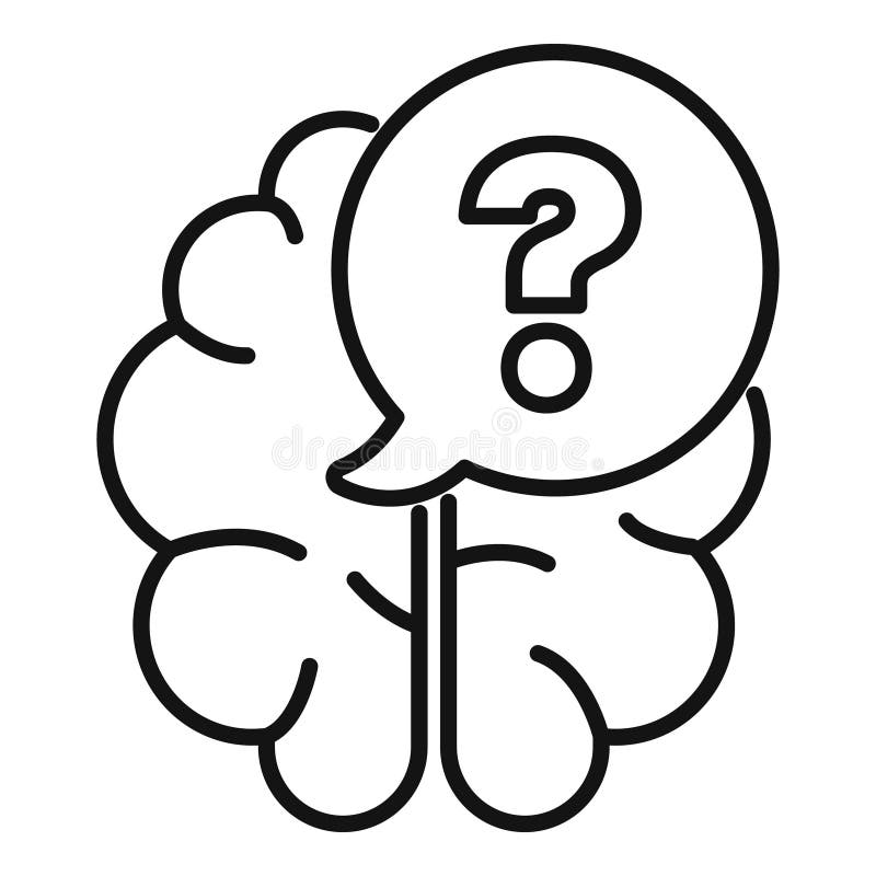 Human Brain with Question Mark Inside Speech Bubble Asking Question ...