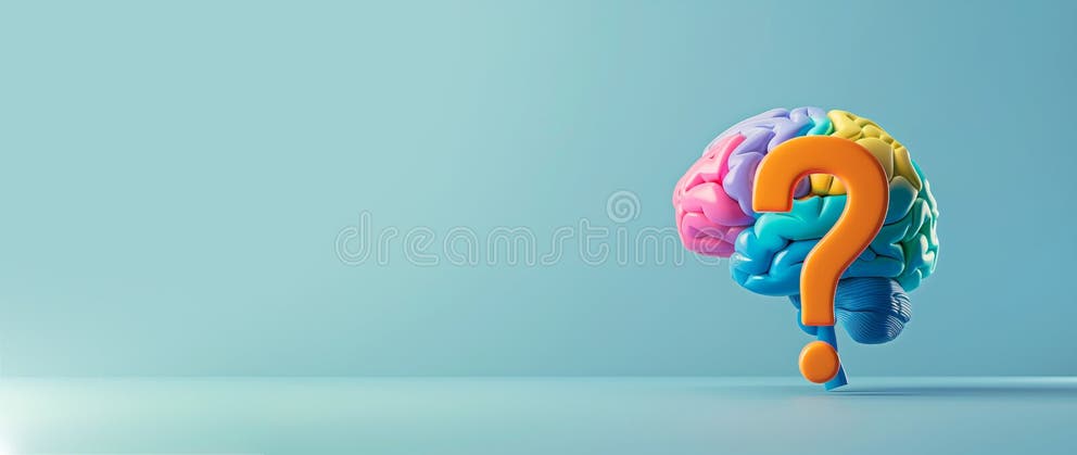 Human Brain with a Question Mark, Thought, Curiosity and Knowledge ...