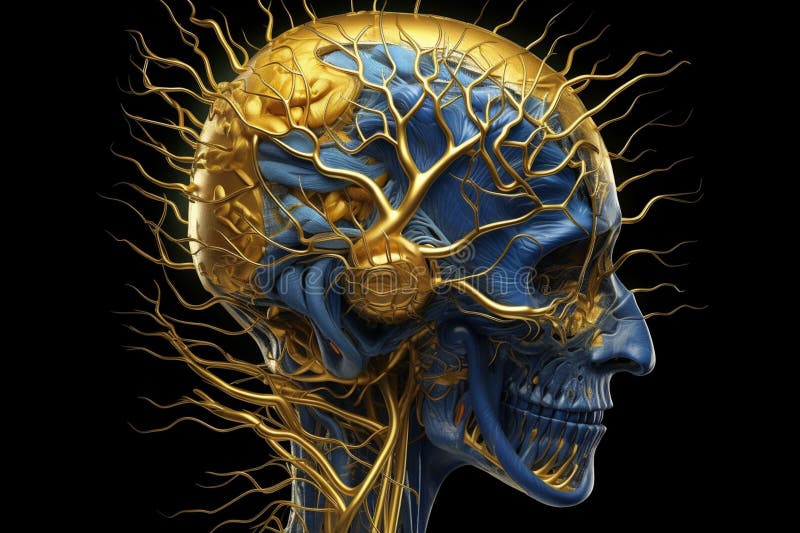 Human Brain in X Ray Style with Generative AI Stock Illustration ...