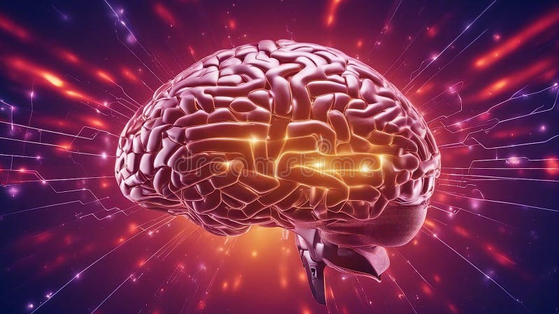 Human Brain a Brain with a Red Light Coming Out of it Ai Enhanced ...