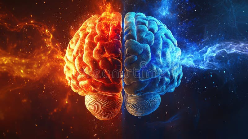 Human Brain with Right Creative Hemisphere and Left Logical Hemisphere ...