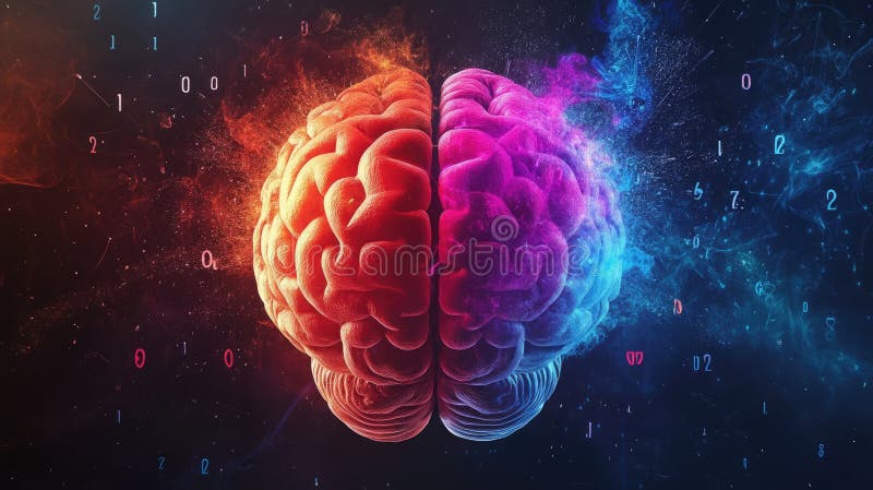 Human Brain with Right Creative Hemisphere and Left Logical Hemisphere ...