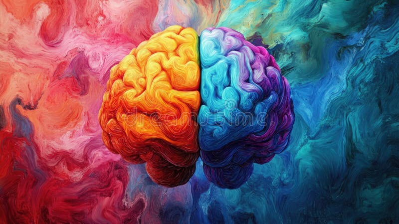 Human Brain with Right Creative Hemisphere and Left Logical Hemisphere ...