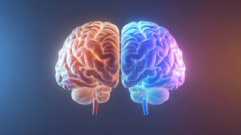 Human Brain with Right Creative Hemisphere and Left Logical Hemisphere ...