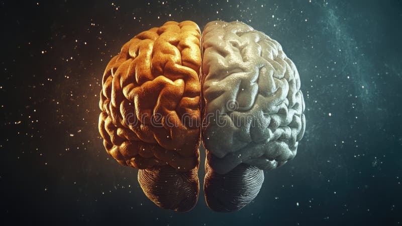 Human Brain with Right Creative Hemisphere and Left Logical Hemisphere ...