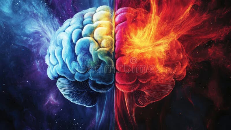 Human Brain with Right Creative Hemisphere and Left Logical Hemisphere ...