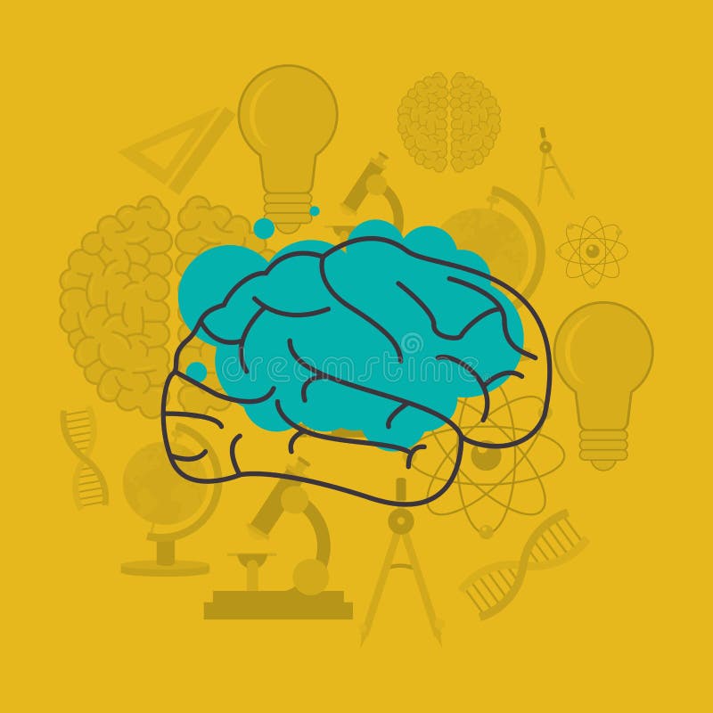 Human Brain and Science Related Icons Image Stock Illustration ...