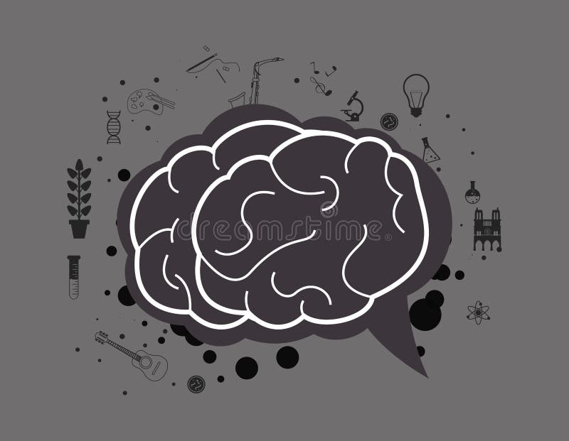 Human Brain and Science Related Icons Image Stock Illustration ...