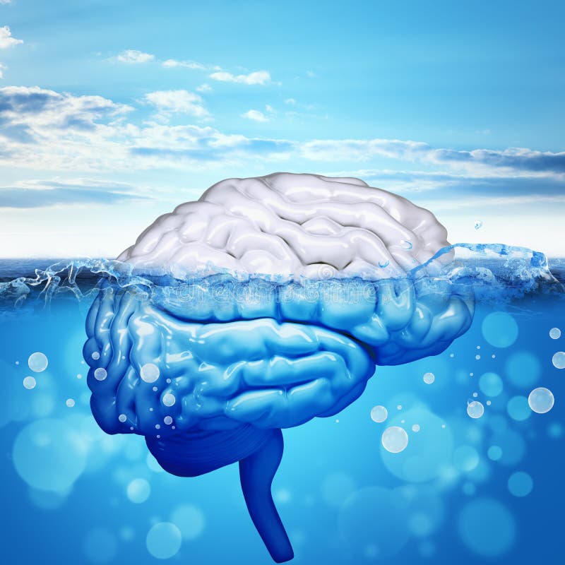 Human brain in sea stock image. Image of anatomy, bubble - 68681663
