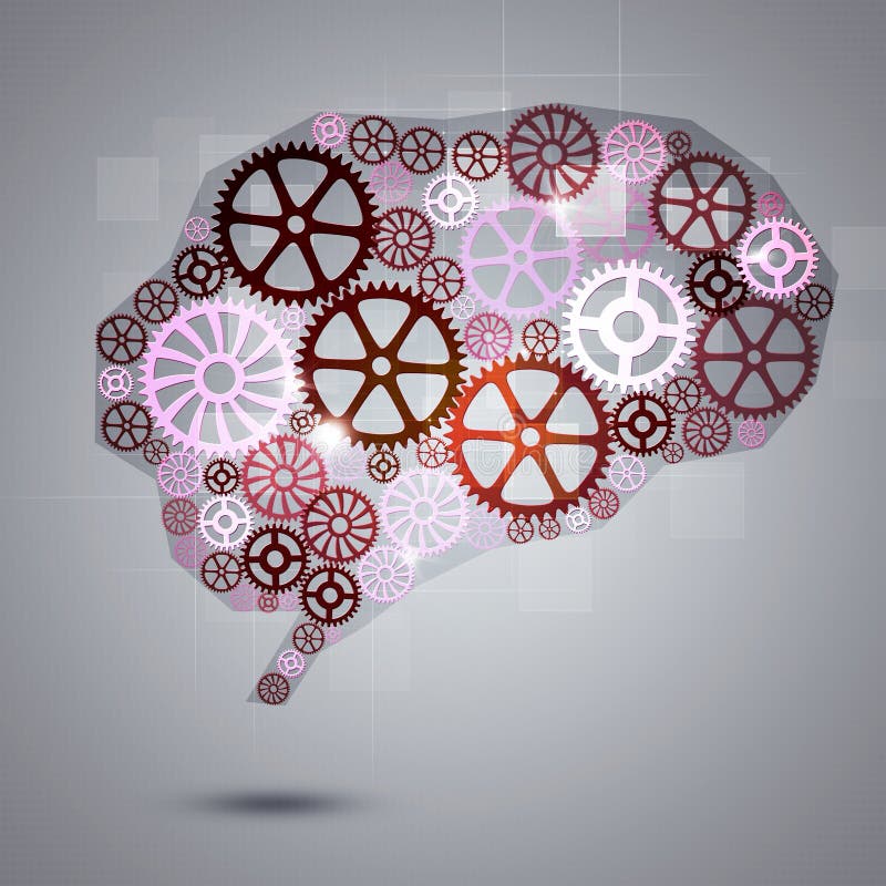 Brain Shape Gears stock illustration. Illustration of digital - 44019818