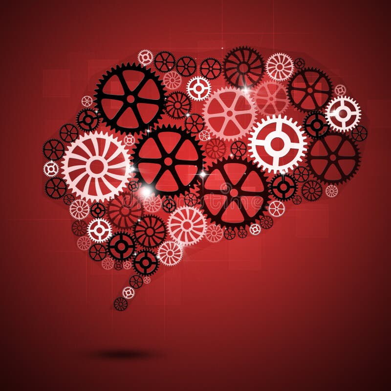 Brain Shape Gears stock illustration. Illustration of digital - 44019818
