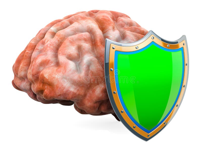 Brain Shield Icon Outline Vector. Mental Health Stock Vector ...