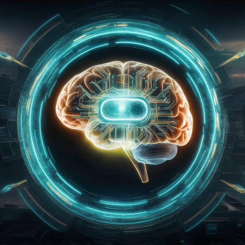 Human Brain Showing Intelligent Thinking Processing through the Concept ...