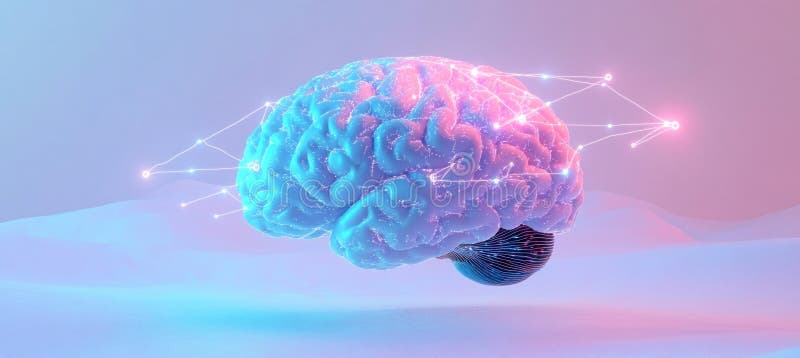 Human Brain Showing Neural Connections on Gradient Background Stock ...