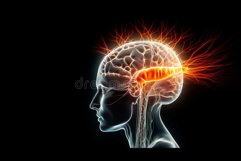 Human Brain Showing Neural Pathways and Neurons Firing Concept ... Human Brain Showing Neural Pathways and Neurons Firing Concept ...