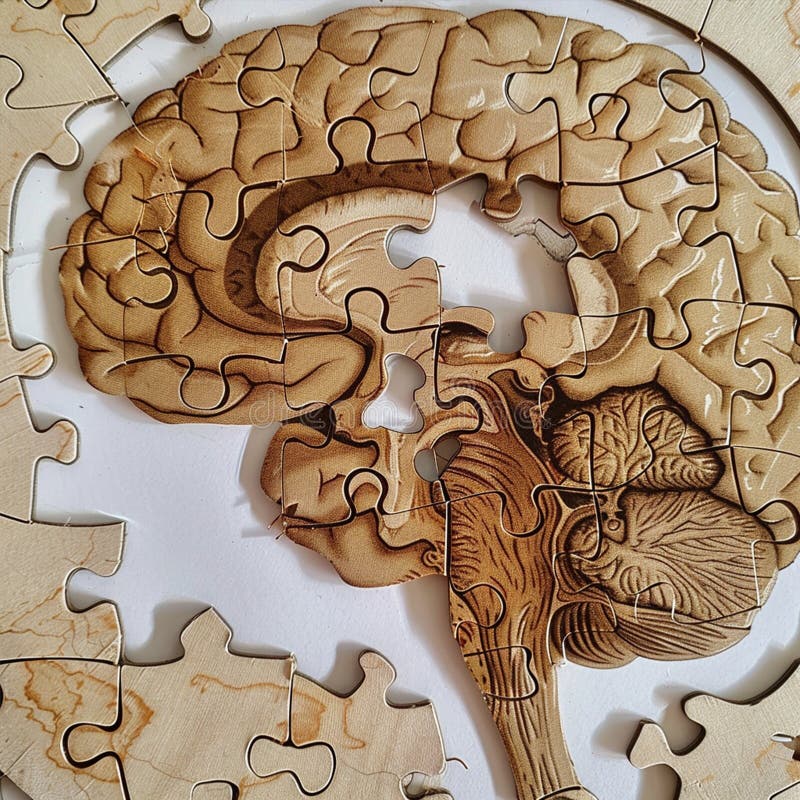 The Human Brain Shown As Puzzle Stock Illustration - Illustration of ...