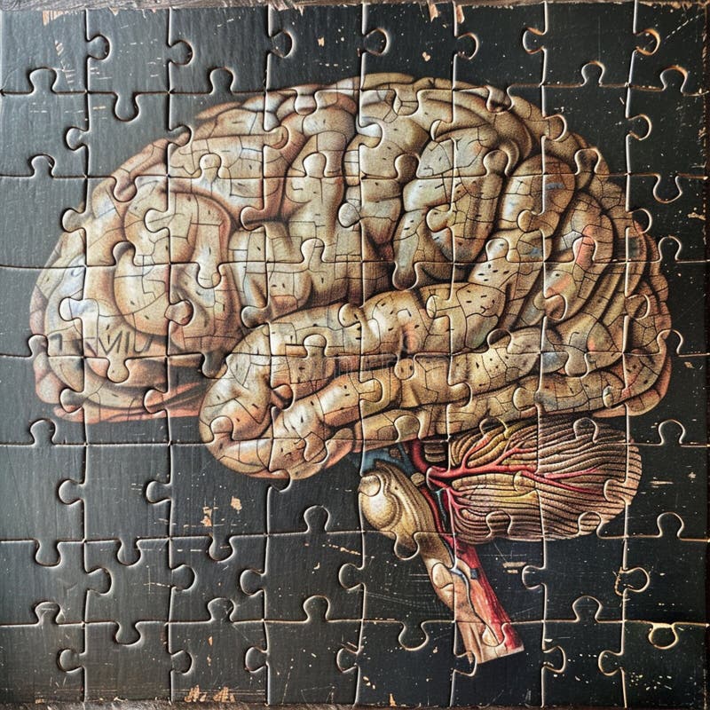 The Human Brain Shown As Puzzle Stock Illustration - Illustration of ...