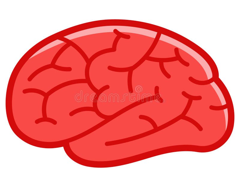 Human brain side view. stock vector. Illustration of icon - 179524775
