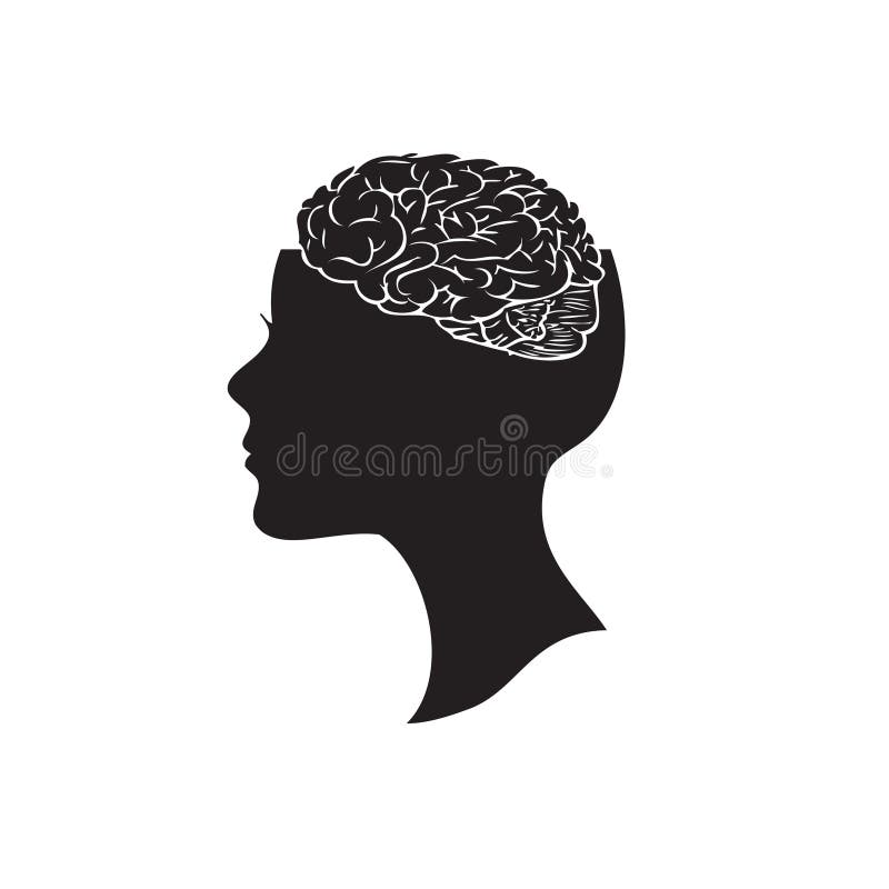 Human brain silhouette stock vector. Illustration of sign - 270906820