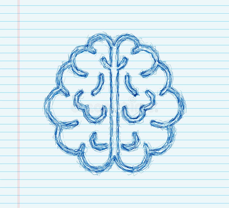 Human Brain Sketch Icon. Thinking Process, Brainstorming, Good Idea ...