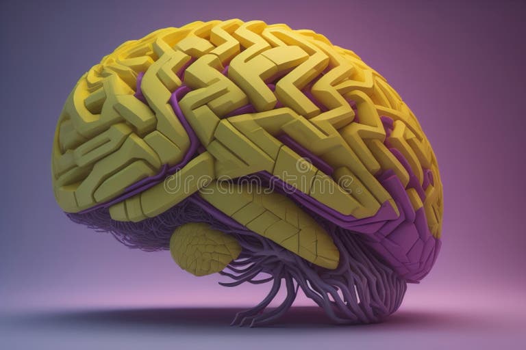 Human Brain on a Solid Color Background. Ai Generative Stock ...