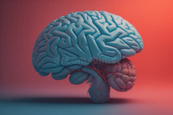 Human Brain on a Solid Color Background. Ai Generative Stock ...