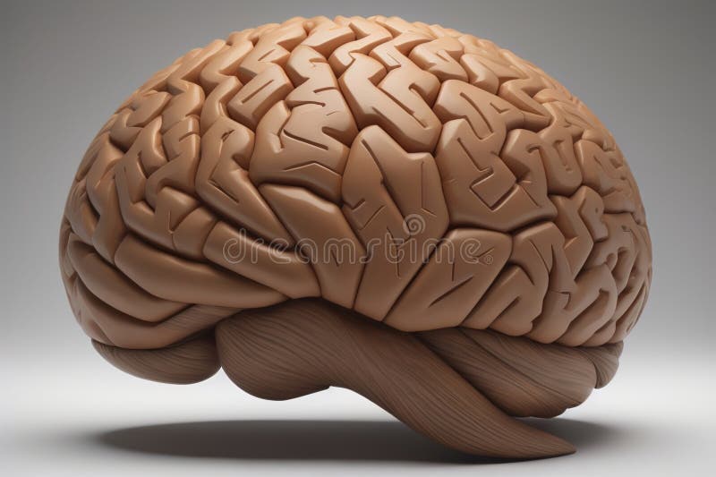 Human Brain on a Solid Color Background. Ai Generative Stock ...