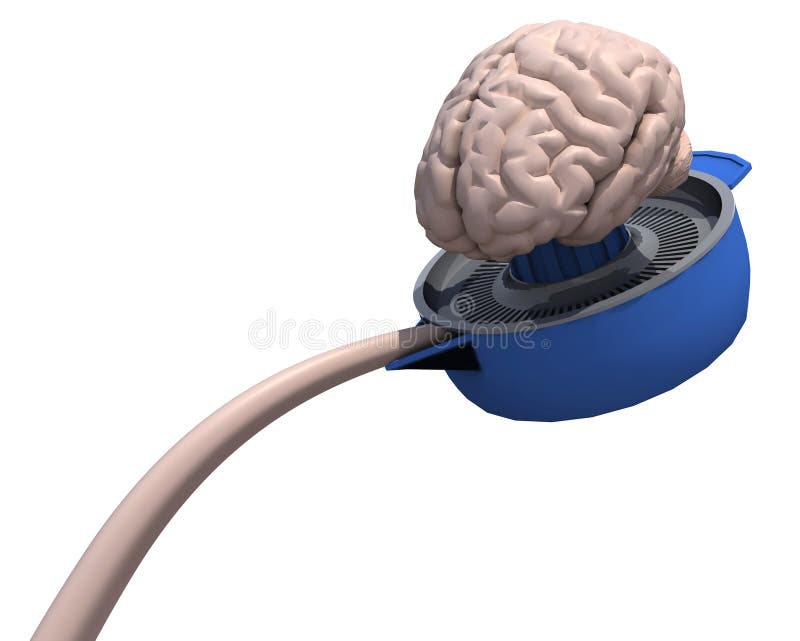 Human Brain Squeezed on Juicer Stock Illustration - Illustration of ...