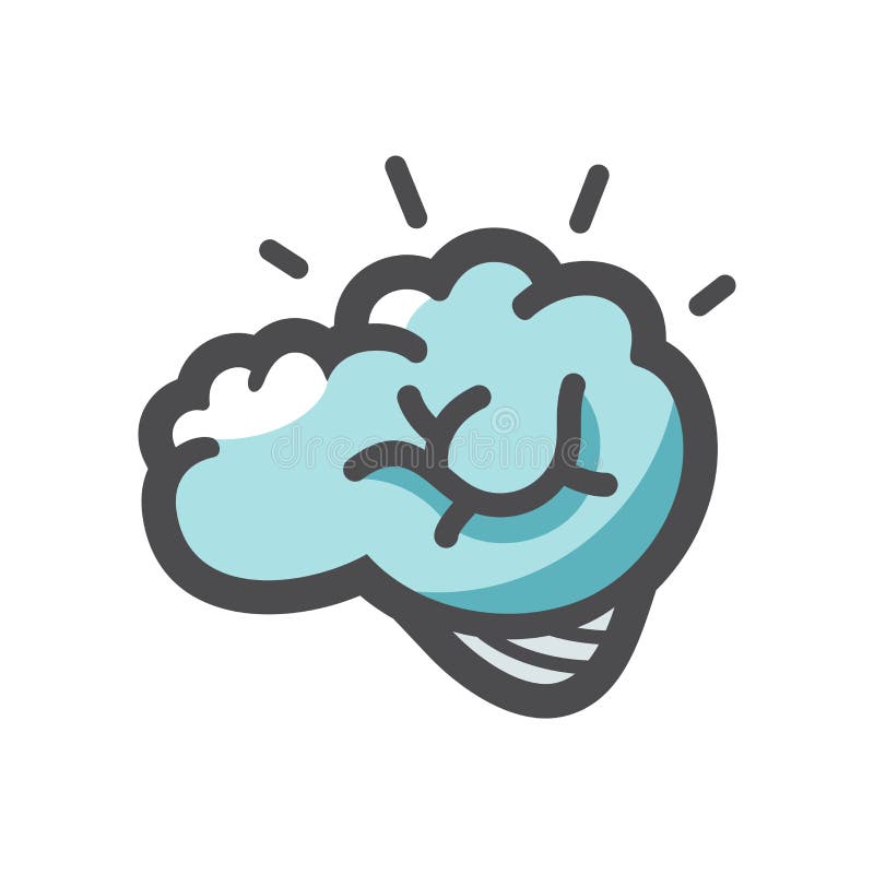 Human Brain Storm Vector Icon Cartoon Illustration. Stock Vector ...