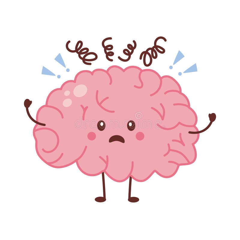 Human Brain Suffering Depression Stock Illustration - Illustration of ...