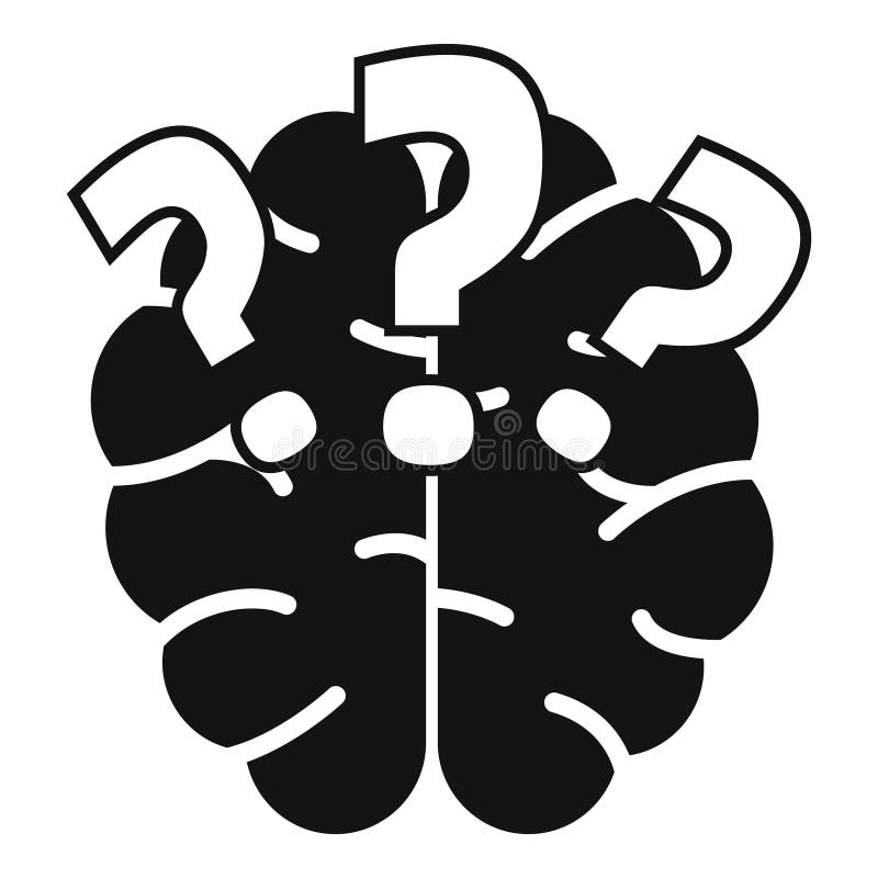 Human Brain Surrounded by Question Marks Thinking about Problems Stock ...