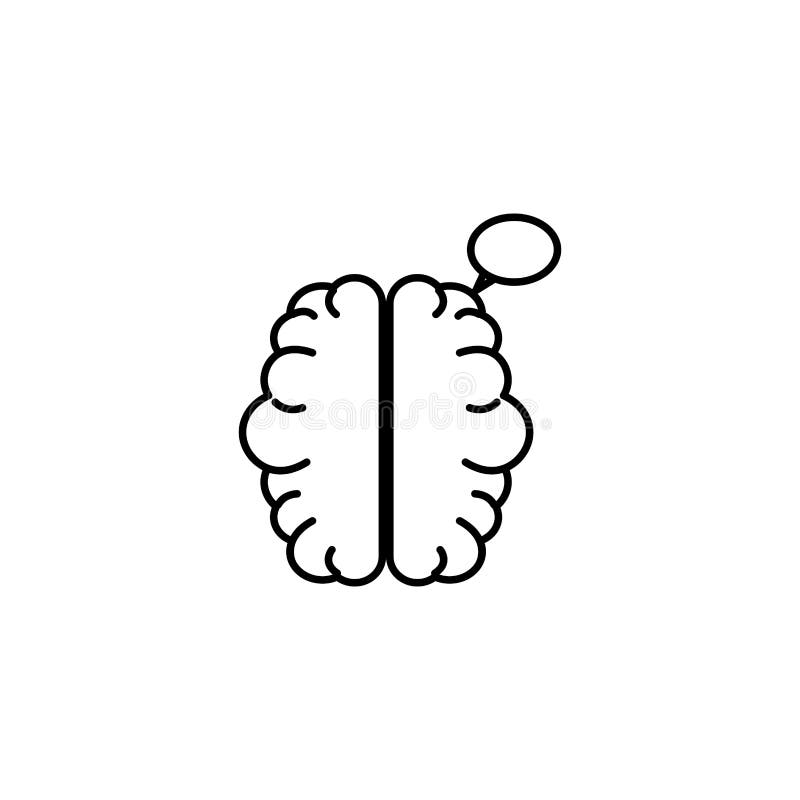 Human Brain Talk Bubble Idea Icon Line Style Stock Vector ...