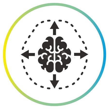 Human Brain Thinking Development Icon, Mental Growth, Expanding Think ...