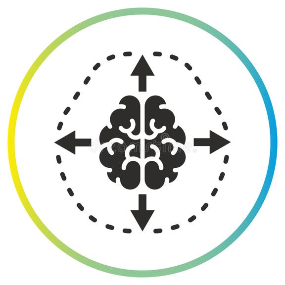 Human Brain Thinking Development Icon, Mental Growth, Expanding Think ...