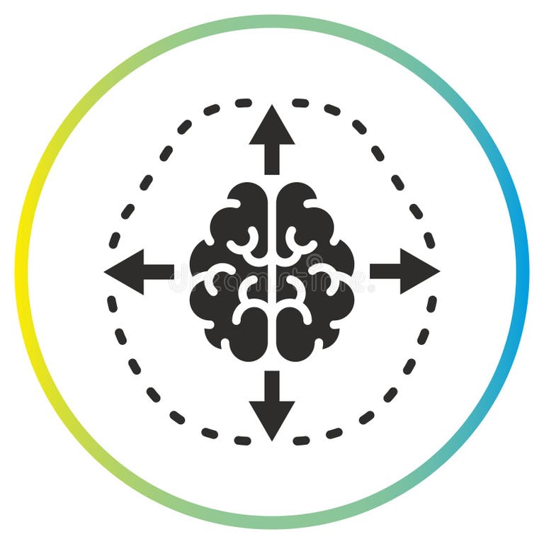 Human Brain Thinking Development Icon, Mental Growth, Expanding Think ...