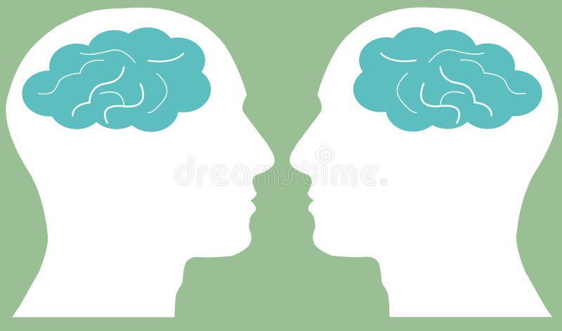 Human Brain Thinking Sign, Human Brain in Head Icon Stock Vector ...