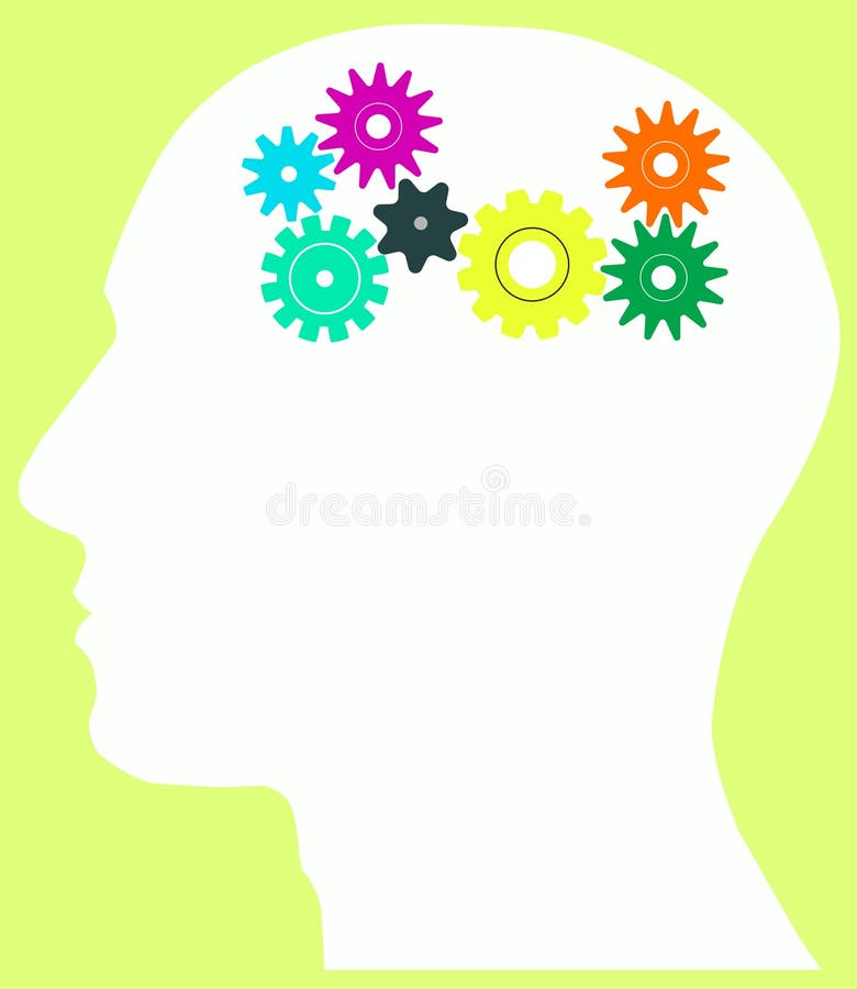 Human Brain Thinking Sign, Human Brain in Head Icon, Think Idea Stock ...