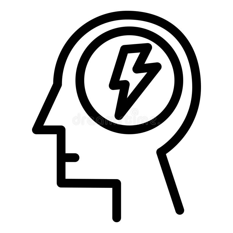 Human Brain with Thunder Sign. Brain Storming Concept Stock Vector ...