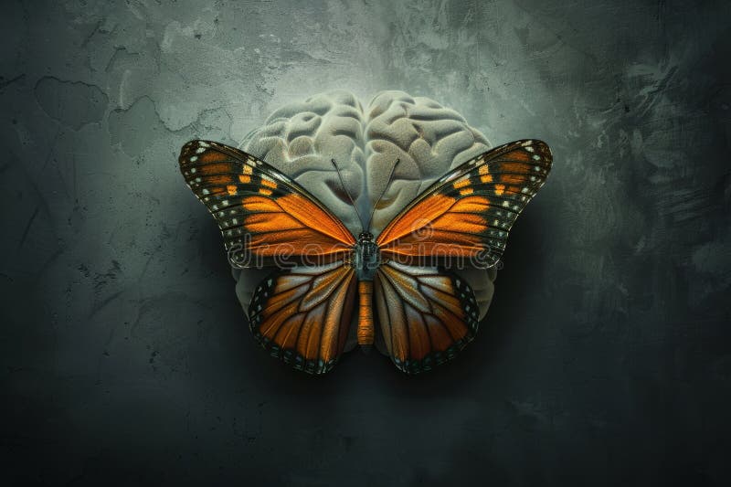 A Human Brain Transforming into a Butterfly, Symbolizing Growth and ...