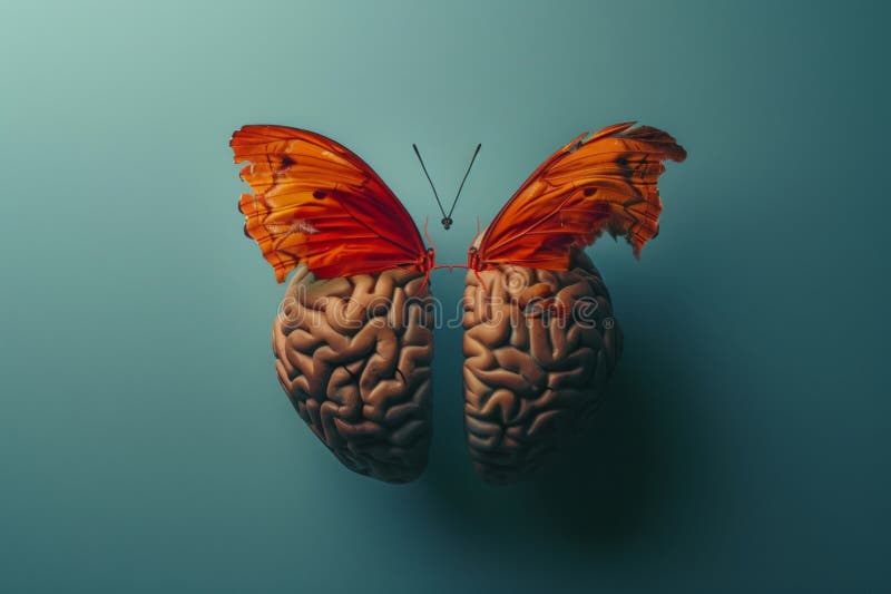 A Human Brain Transforming into a Butterfly, Symbolizing Personal ...