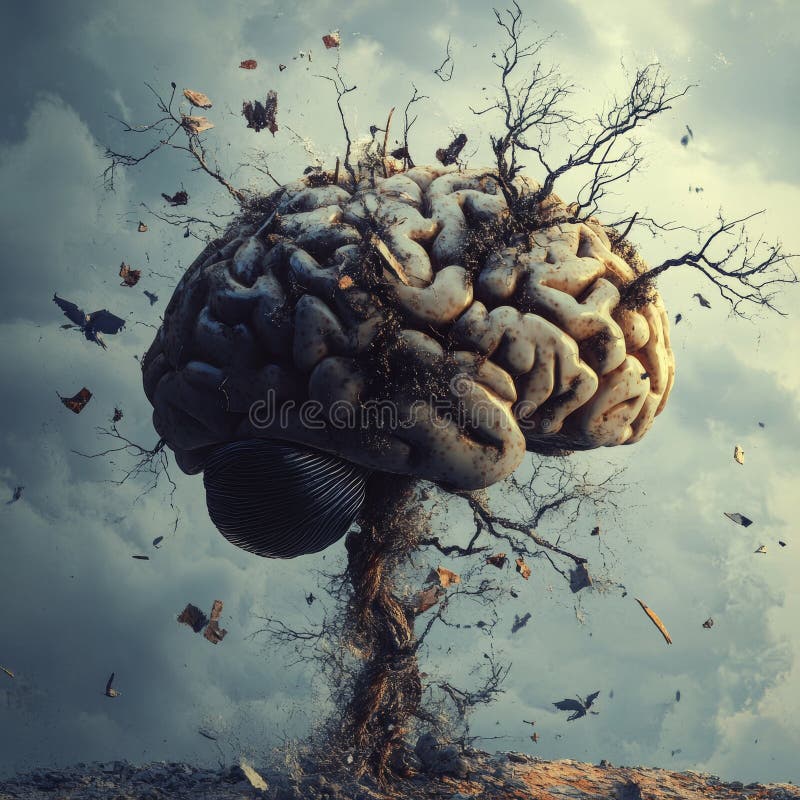 Human Brain and Tree in the Forest. 3d Render Illustration Stock ...