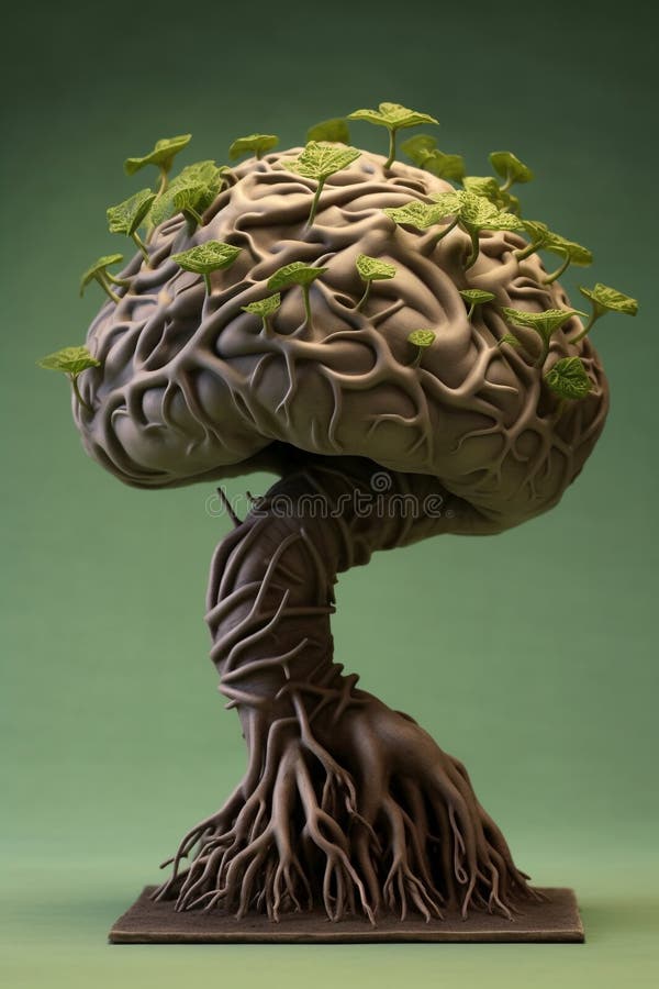 A Human Brain Tree, Generative AI Stock Illustration - Illustration of ...