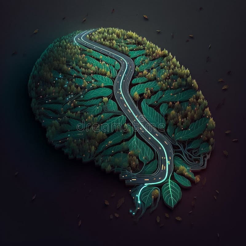 Human brain in the tree stock illustration. Illustration of brain ...