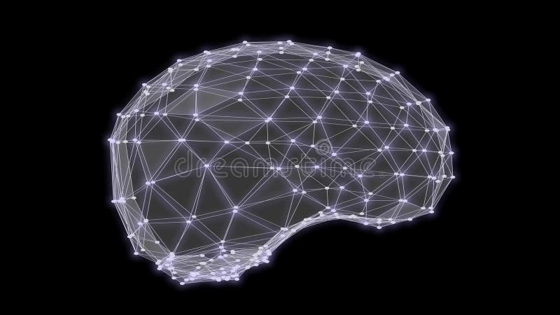 Human Brain Triangles Grid Scan 3D Rendering Stock Video - Video of ...
