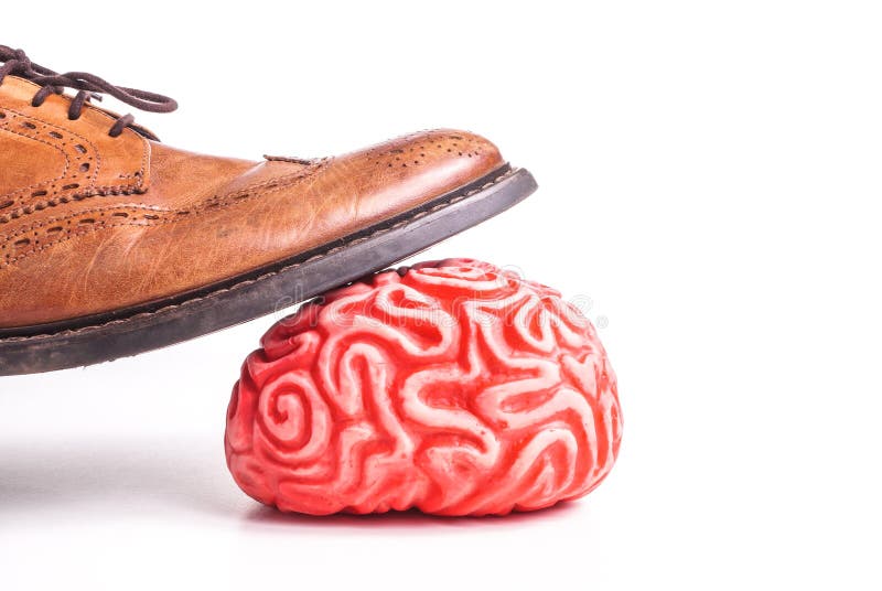 Human Brain Under a Business Man Feet Stock Image - Image of modern ...