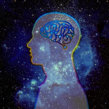 Human Brain and Universe stock photo. Image of born, style - 70987618