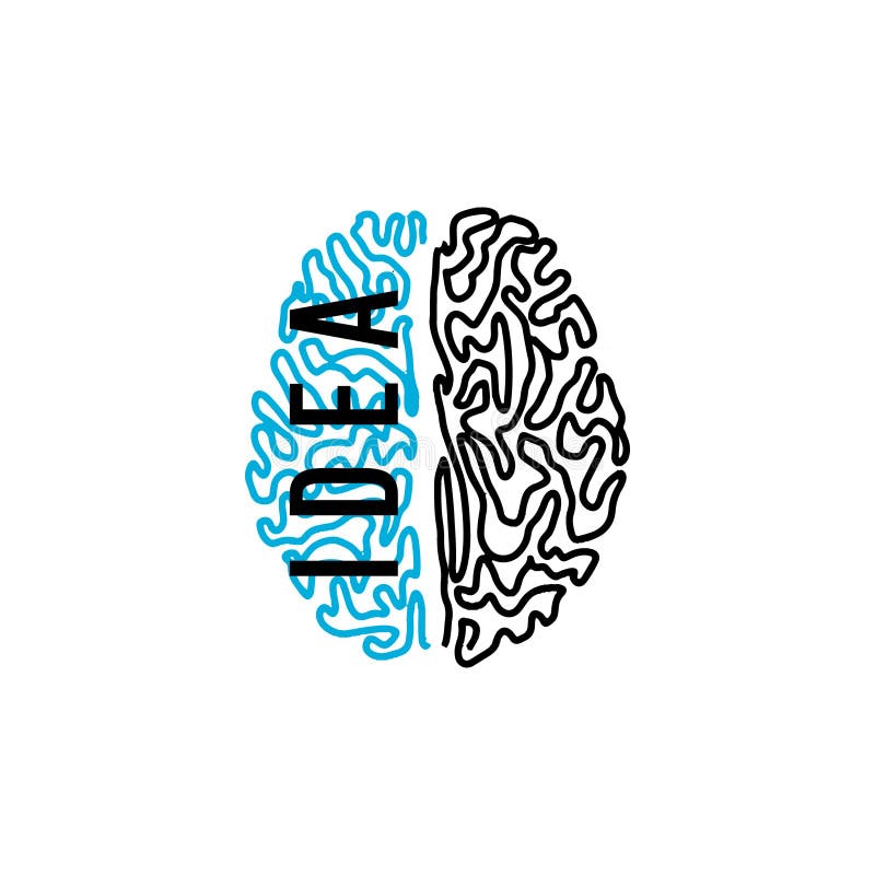 Human Brain Vector Icon Illustration Isolated on White Background ...