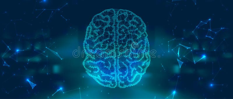 Human Brain Visualization. Futuristic Artificial Intelligence Concept ...